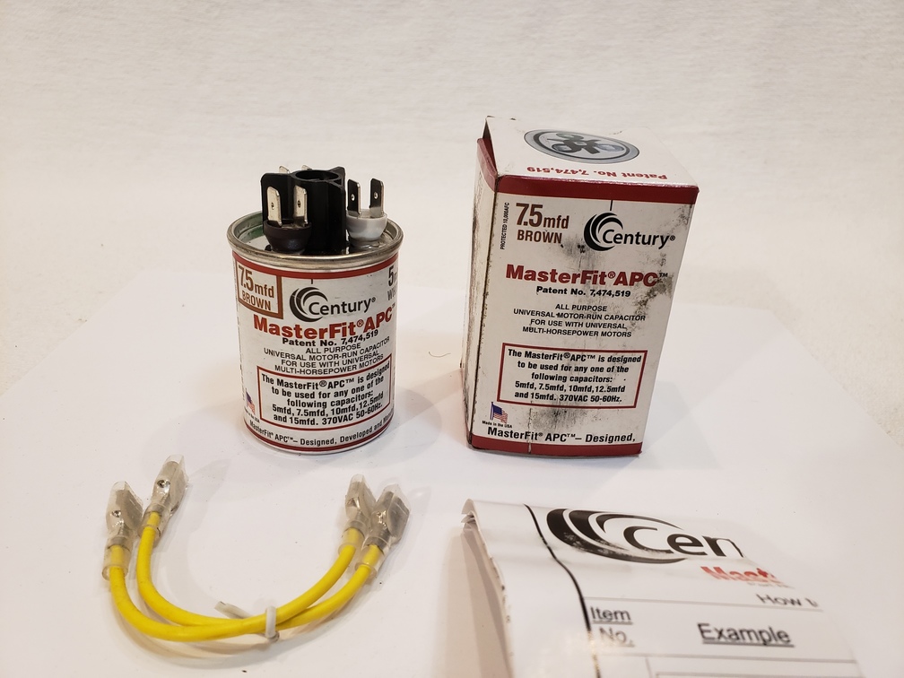 Century 2509074-001 MasterFit® APC Run Capacitor, 2.5/5/7.5/10/12.5 ...