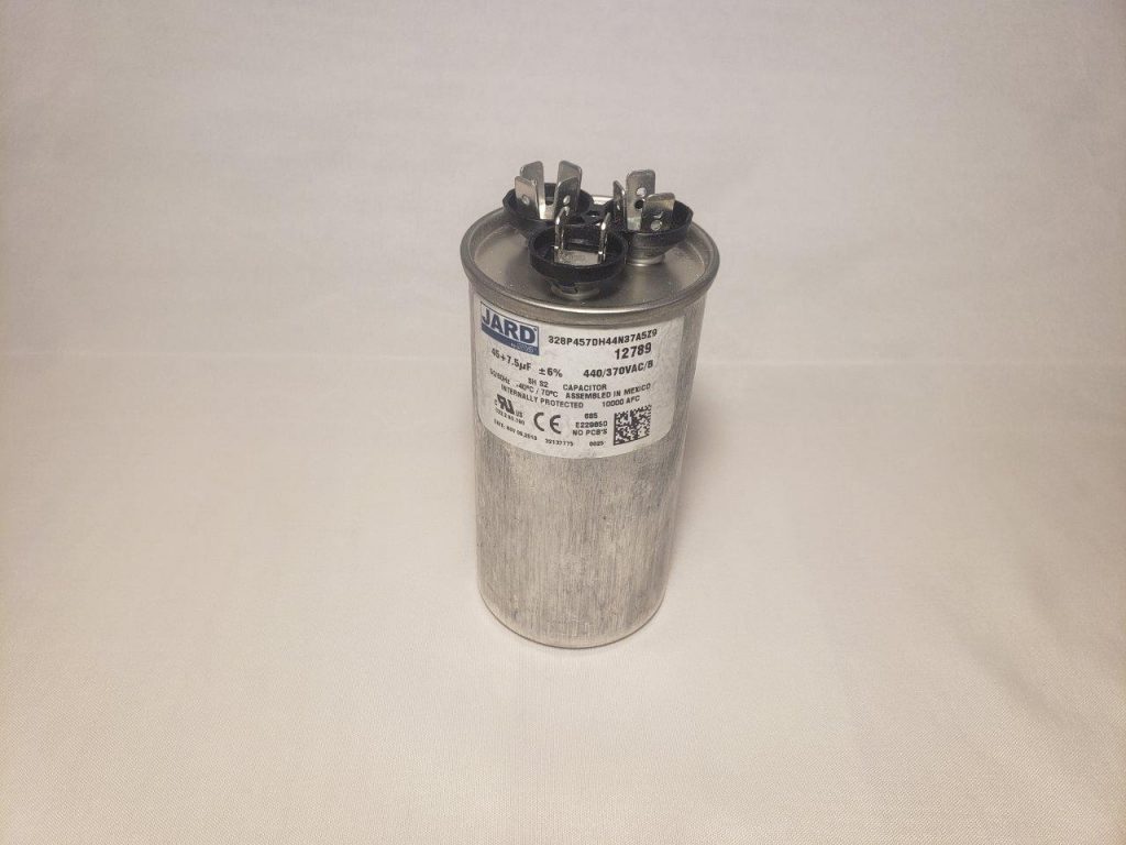 45 + 7.5 MFD x 370 or 440 VAC Motor Dual Run Capacitor Round JARD 12789 ...