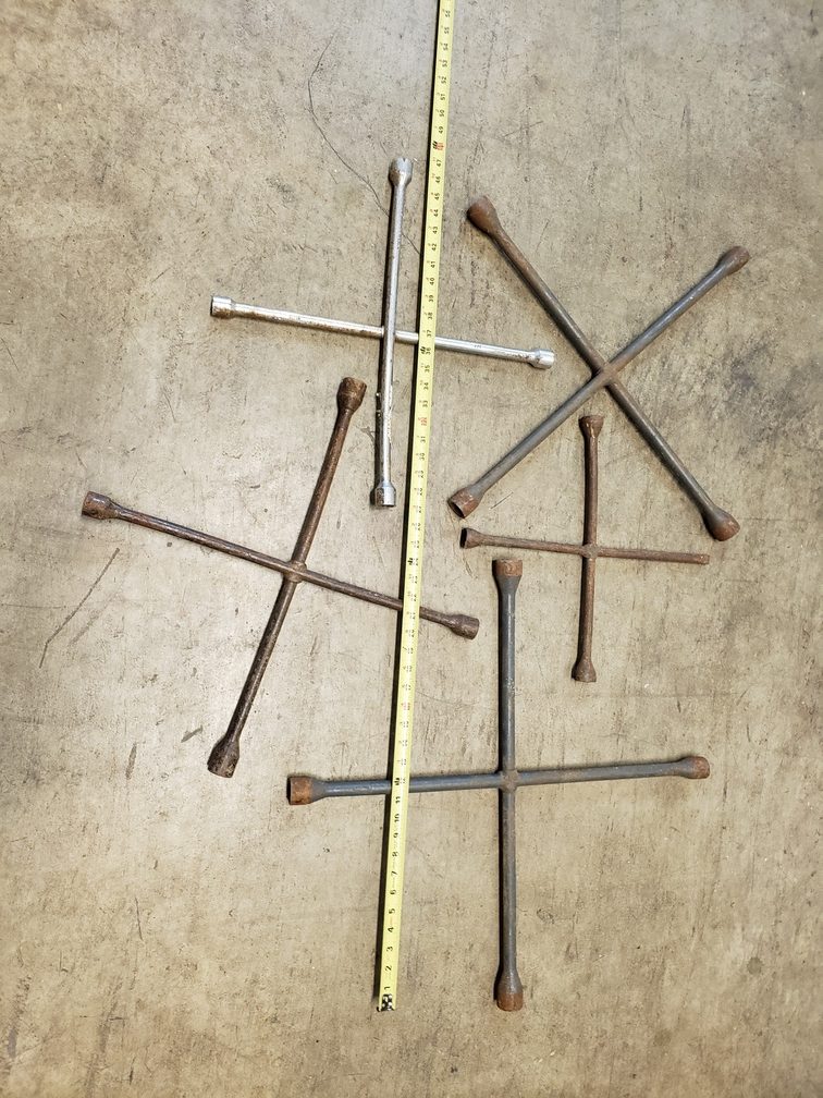 Lot of 5x Spanner Wrenches 4 way Cross Steel Wheel Spanner Lug Nut ...