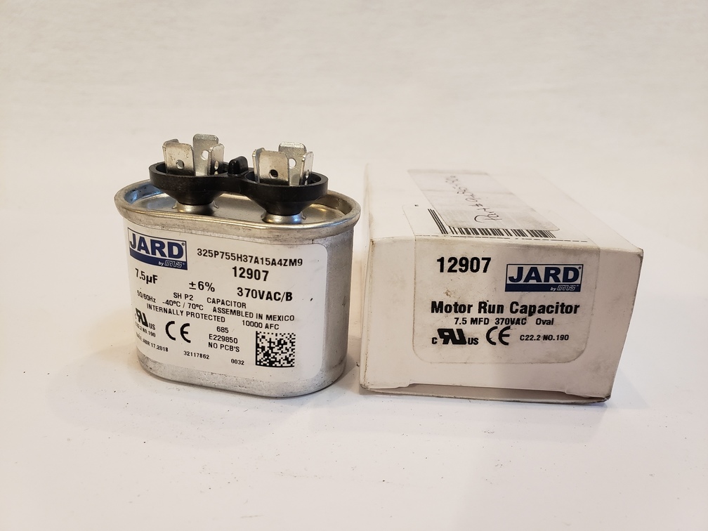JARD 7.5 MFD x 370 VAC 50/60Hz -40°C to 70°C Motor Run Capacitor Shape ...