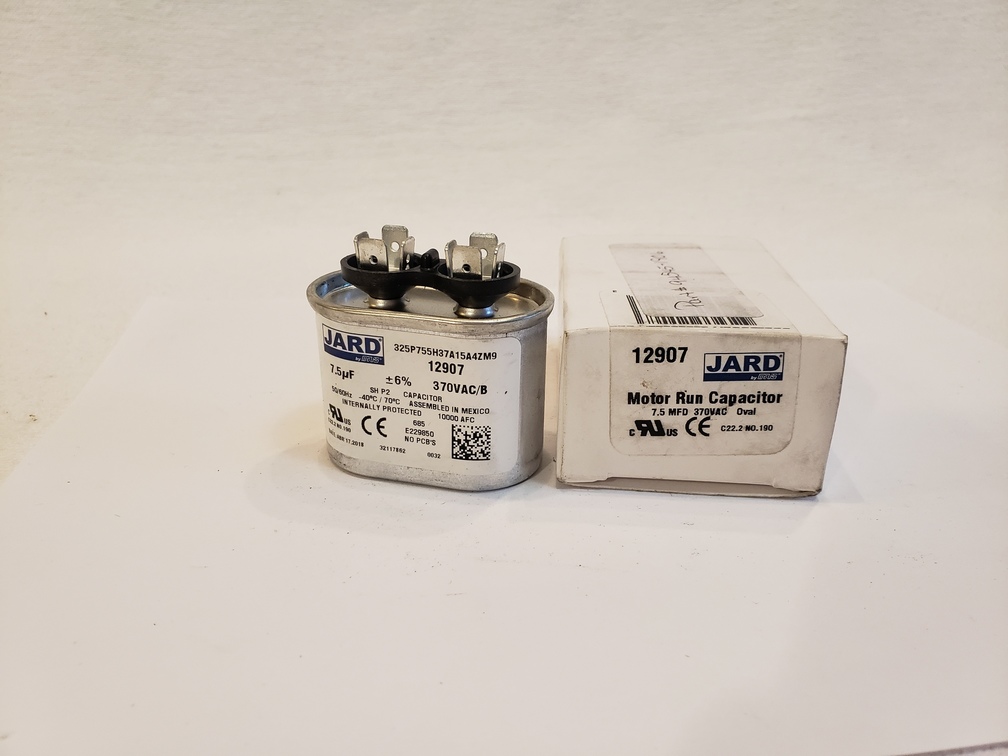 JARD 7.5 MFD x 370 VAC 50/60Hz -40°C to 70°C Motor Run Capacitor Shape ...