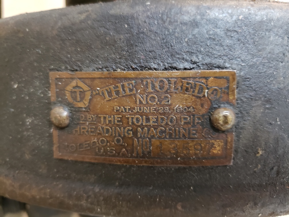 Toledo No. 2 Geared Pipe Threader with 2.5″ Dies 13597 | Chicago HVAC ...