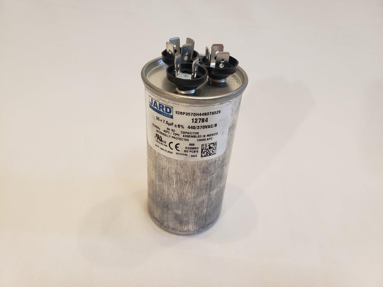 35 + 7.5 MFD x 370 or 440 VAC Motor Dual Run Capacitor Round JARD 12784 ...