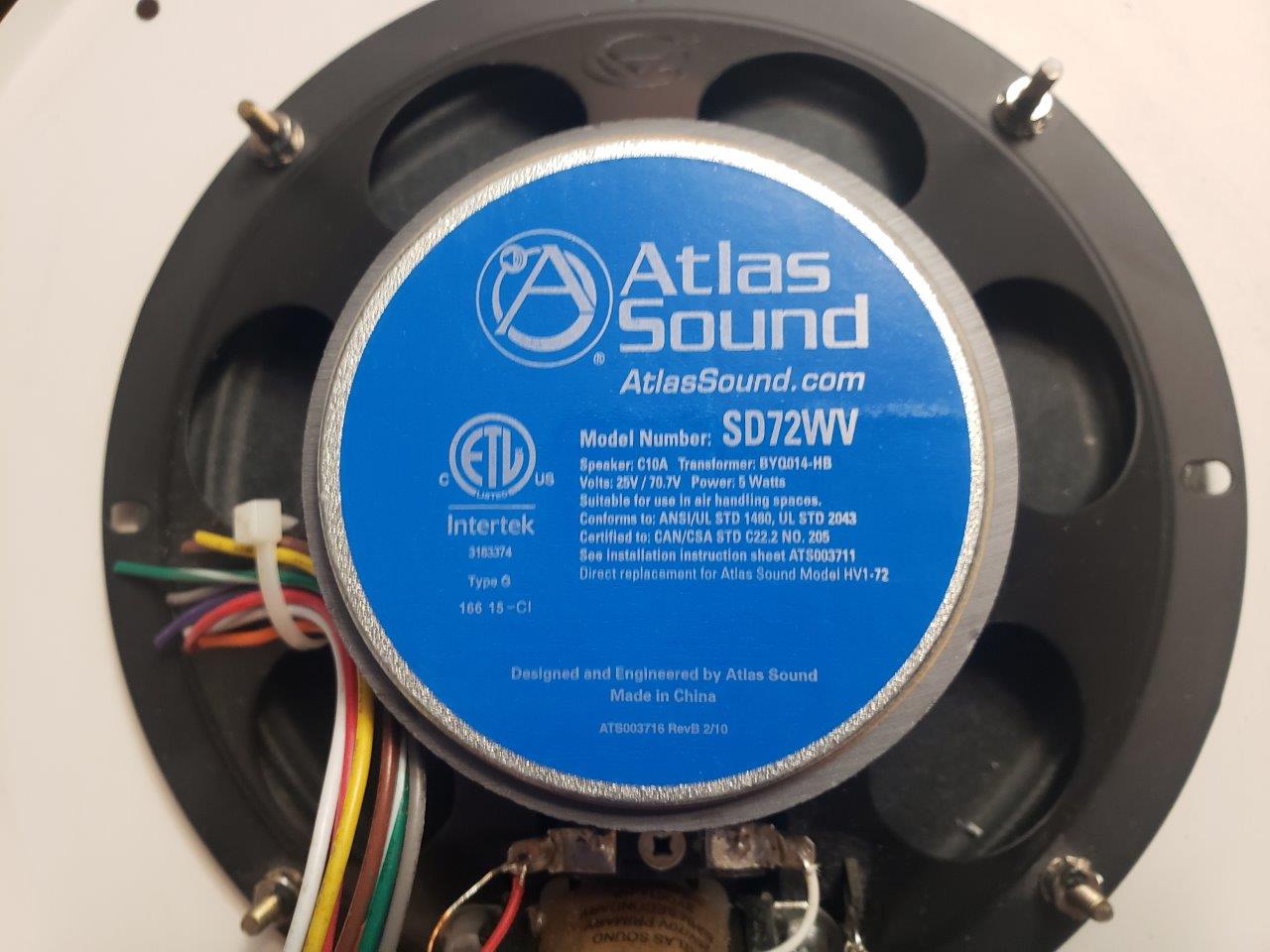 Atlas Sound CS95-8 + Speaker SD72WV | Chicago HVAC tools and supplies