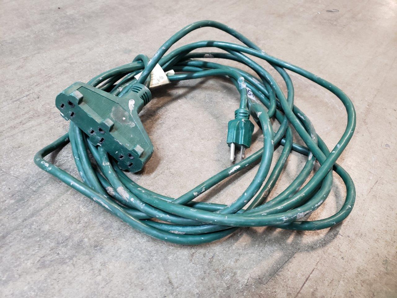 25-Feet Extension Cord with 3-Way Splitter Adapter | Chicago HVAC tools ...