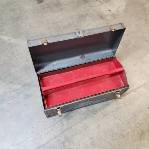 18″ Vintage Craftsman Gray Metal Tool Box Mechanics Tool Carry Box with ...