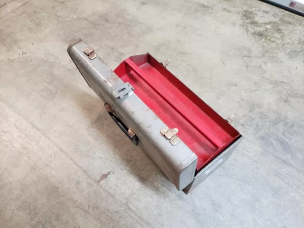 18″ Vintage Craftsman Gray Metal Tool Box Mechanics Tool Carry Box with ...