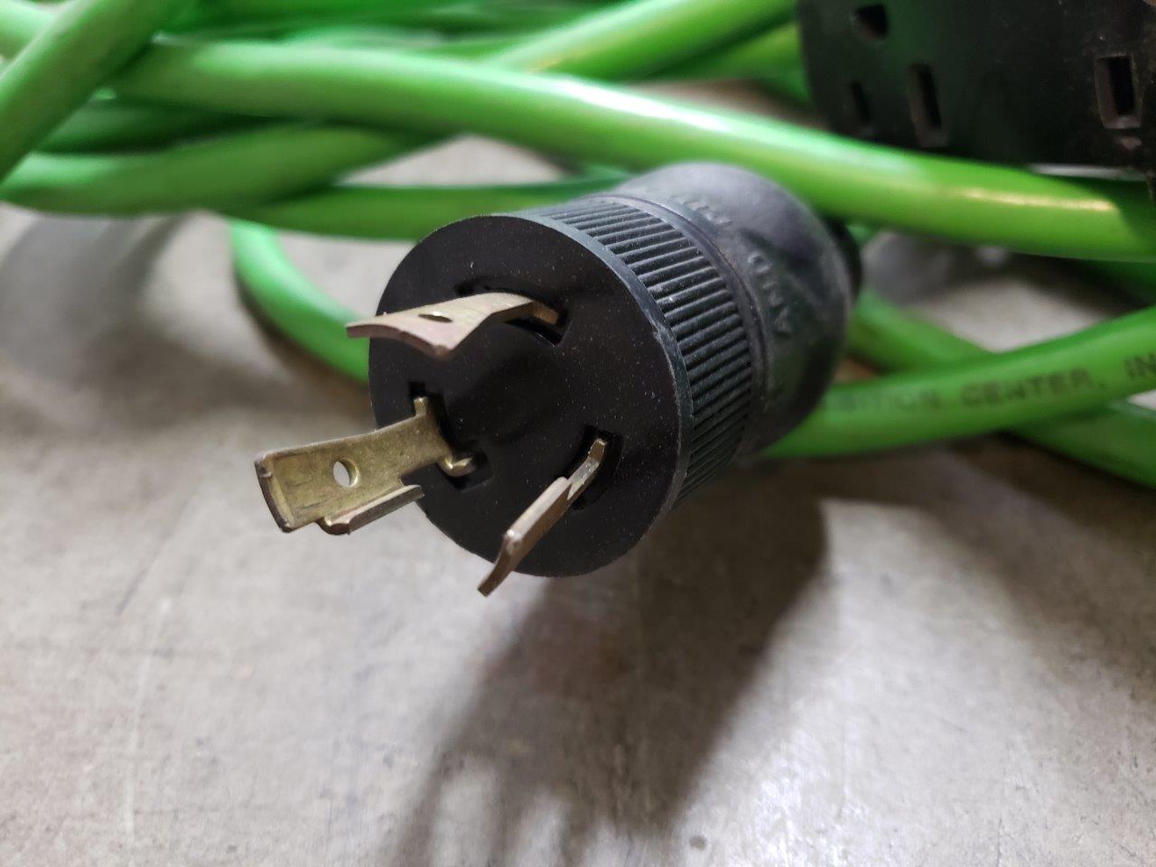 30-Feet Extension Cord with 3-Way Splitter Adapter NEMA with plug l5-20 ...