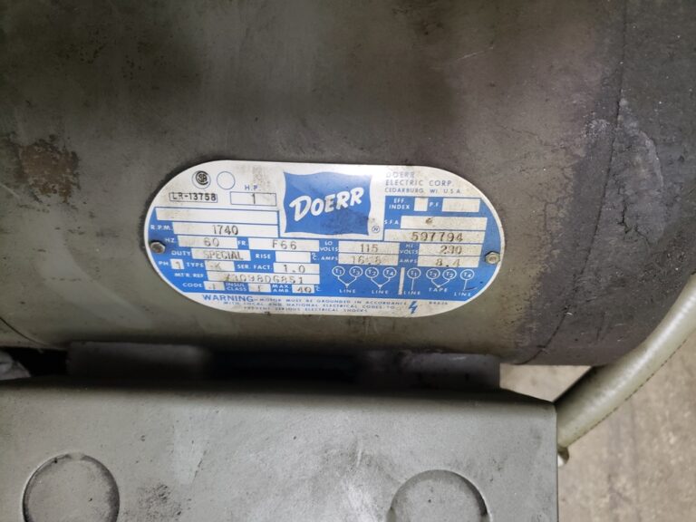Doerr Electric Corp. LR-13758 1Hp 1740RPM 115/230V 1Ph AC Motor + Speed ...