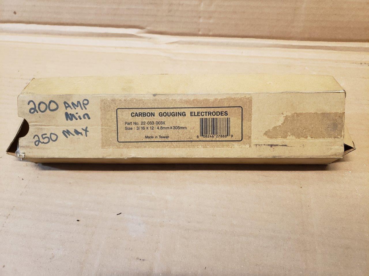 3/16″ x 12″ Carbon Gouging Electrodes 22-033-003X Amperage Rating: 200 ...