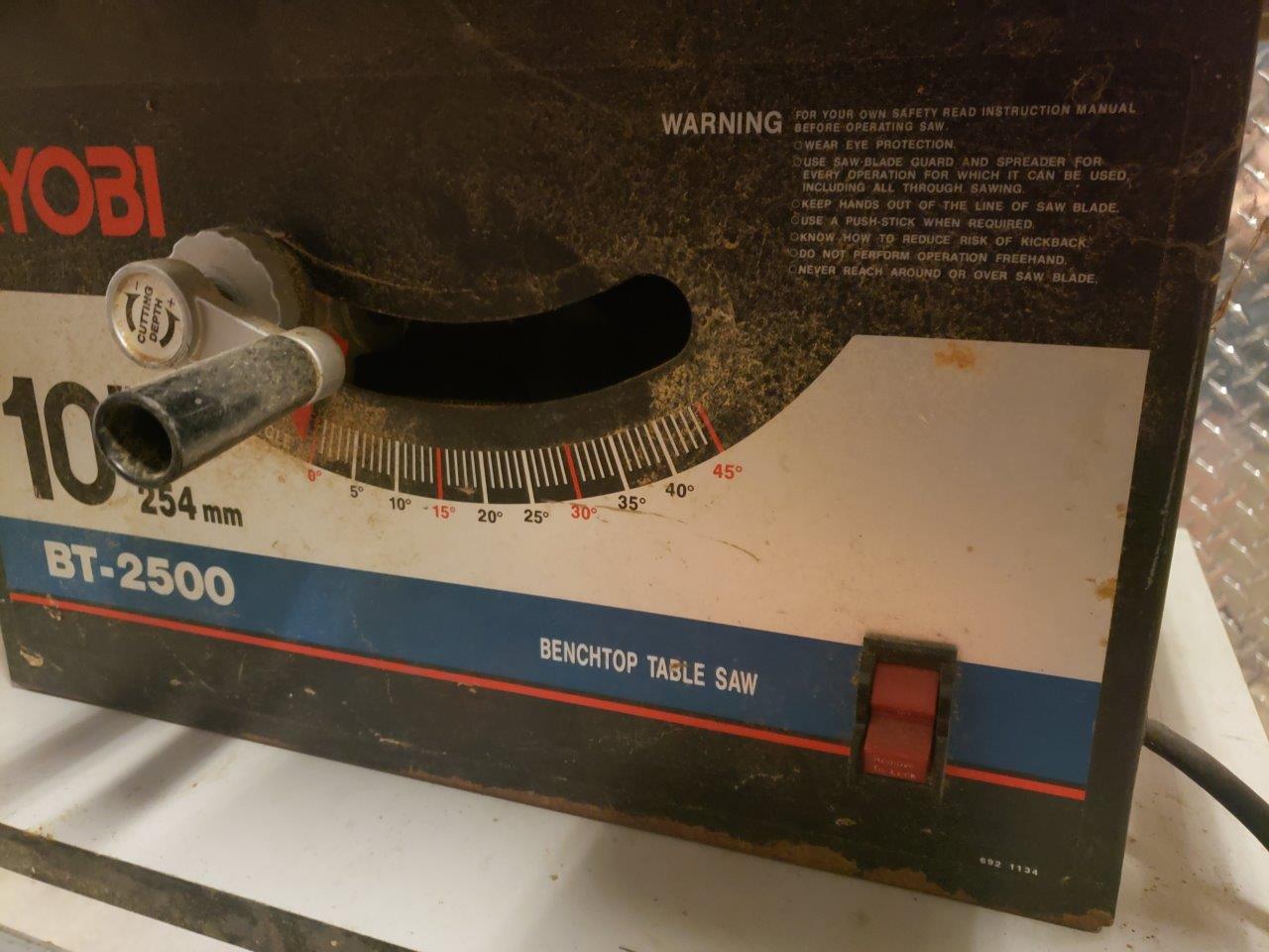 Ryobi 10″ BT-2500 Benchtop Table Saw with Stand | Chicago HVAC tools ...