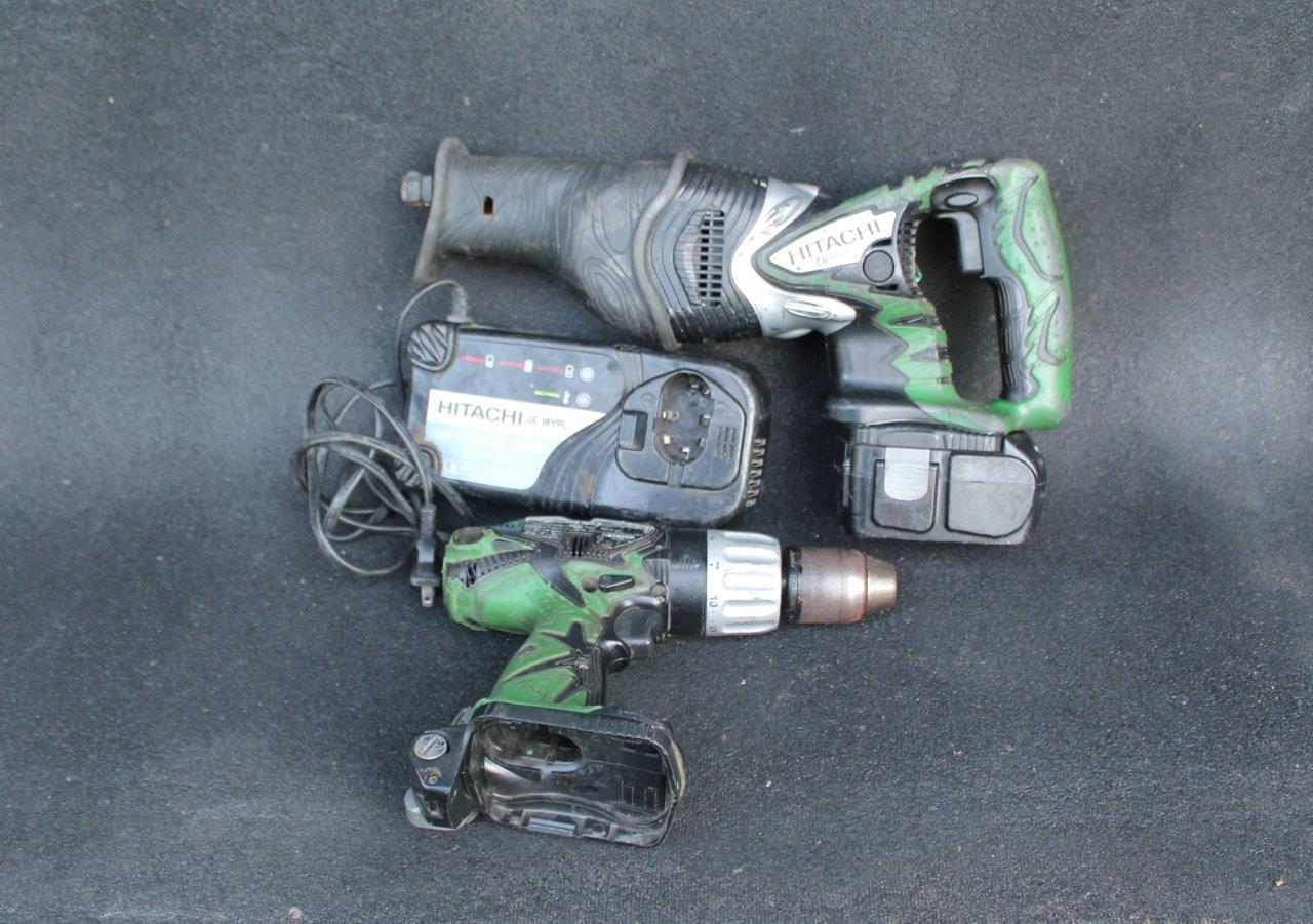 Lot of Hitachi CR18DL 18V Cordless Reciprocating Saw + EBM1830 Battery ...