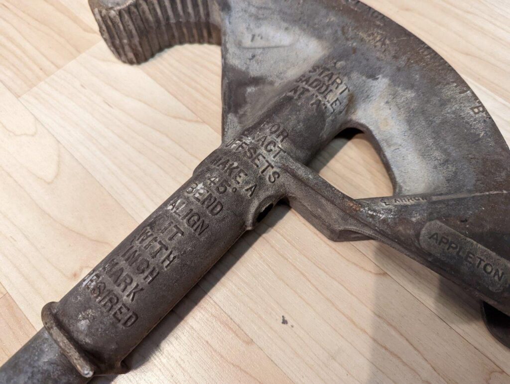 Appleton Conduit Bender Add 4″ Place Mark AT “B” For Back to Back Bends ...