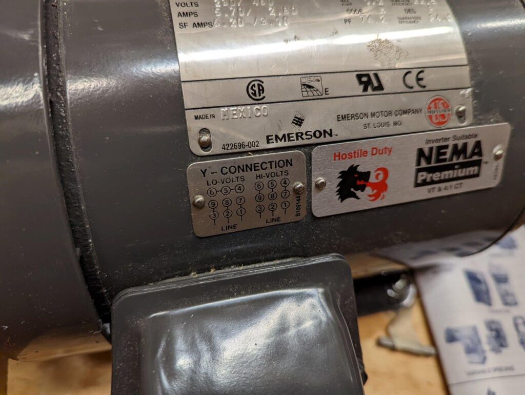 Motor 2 HP, 230/460 V, 3 PH, 1750 RPM, U.S. MOTORS General Purpose ...