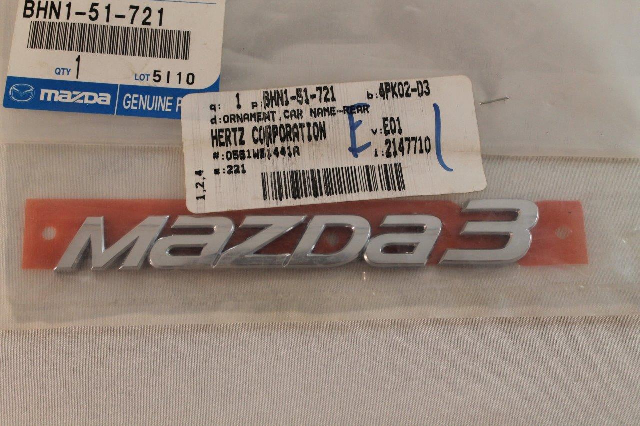 Mazda 3 New OEM rear MAZDA3 chrome emblem BHN1-51-721 | Chicago HVAC ...