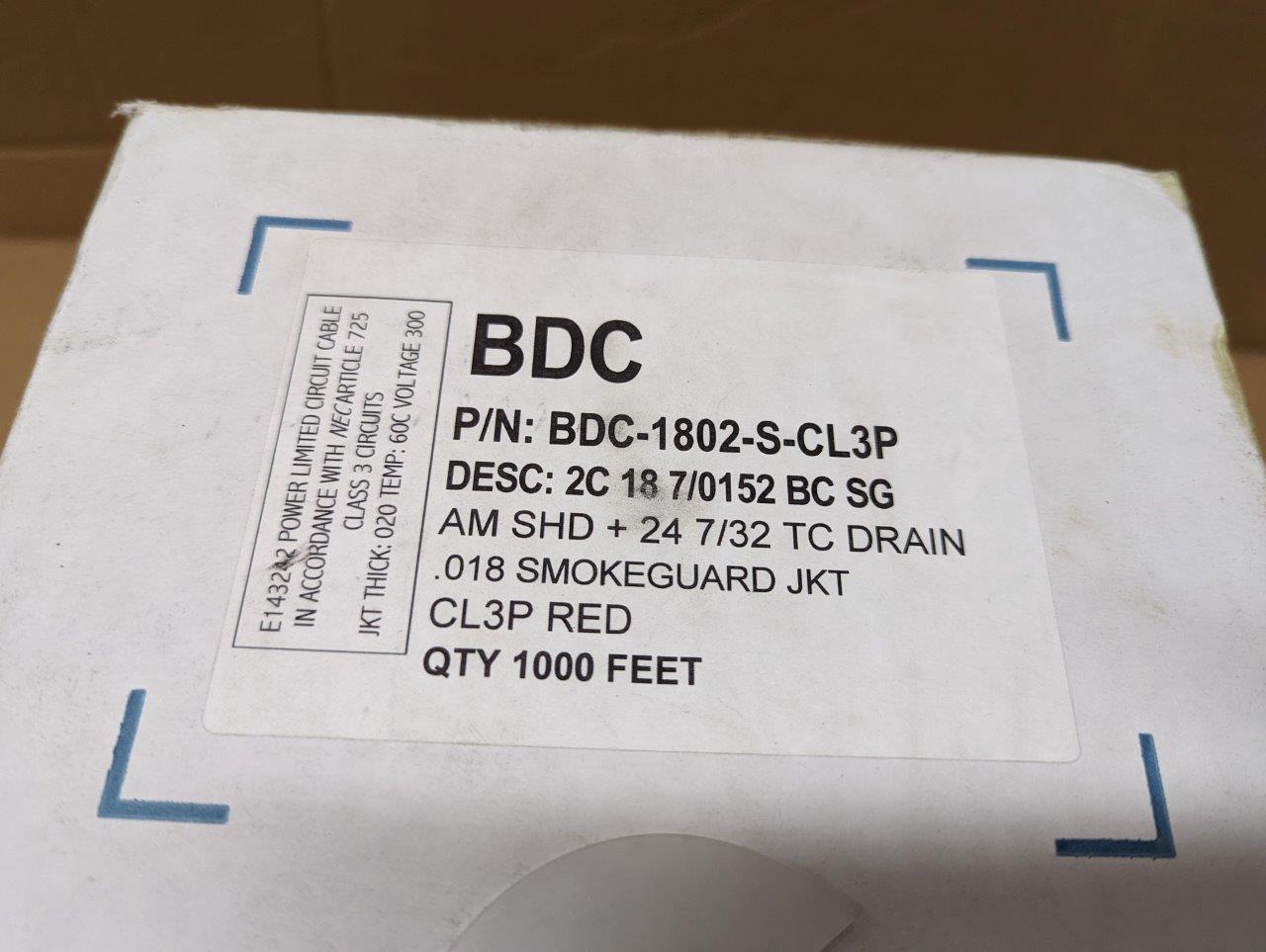 858 FT Communication and Control Cable BDC-1802-S-CL3P 1000Ft | Chicago ...