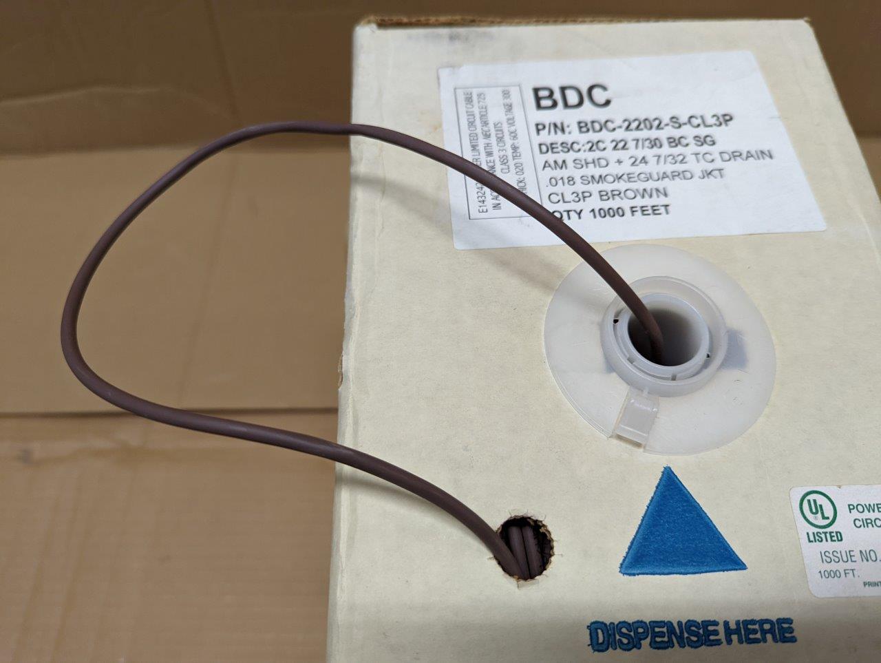 Cable (484 ft) BDC-2202-S-CL3P 2C 22 7/30 BC SG | Chicago HVAC tools ...
