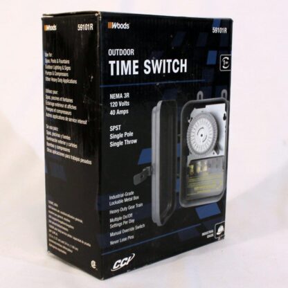 Woods 59101R Outdoor Heavy Duty Time Switch 120 Volt 40 Amp SPST ...
