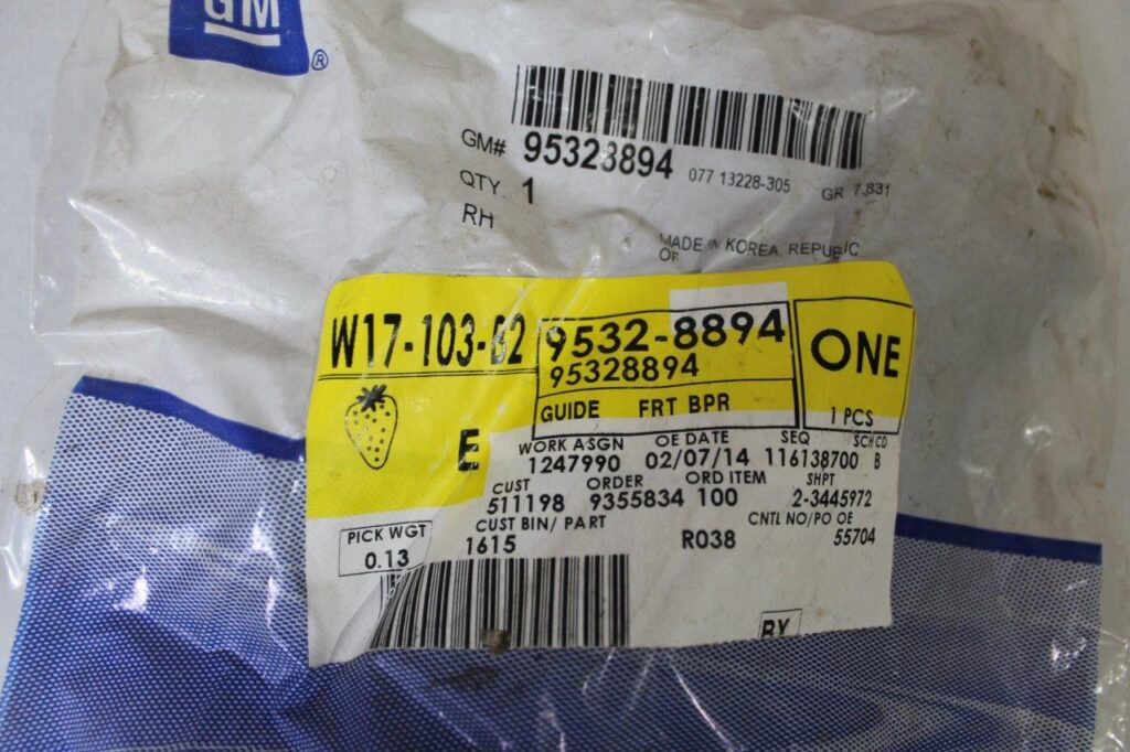 Genuine GM Passenger Side Front Bumper Fascia Guide 95328894 | Chicago ...