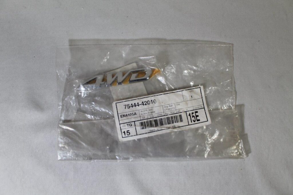 Toyota 75444-42010 Back Door Name Plate, No.4 | Chicago HVAC tools and ...