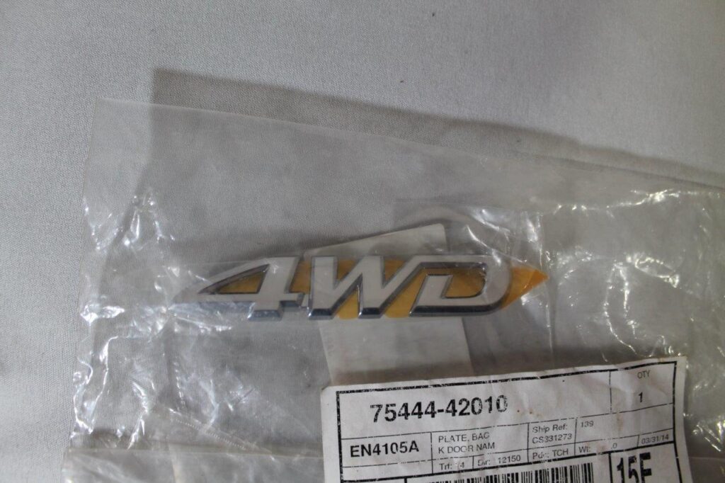 Toyota 75444-42010 Back Door Name Plate, No.4 | Chicago HVAC tools and ...
