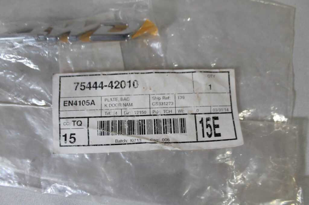 Toyota 75444-42010 Back Door Name Plate, No.4 | Chicago HVAC tools and ...
