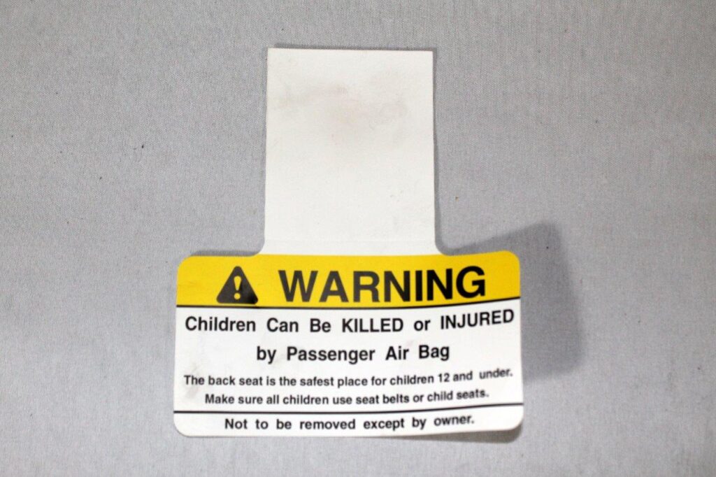 Mitsubishi MR381707 Air Bag Label 1995-2007 Lancer, Outlander, Montero ...