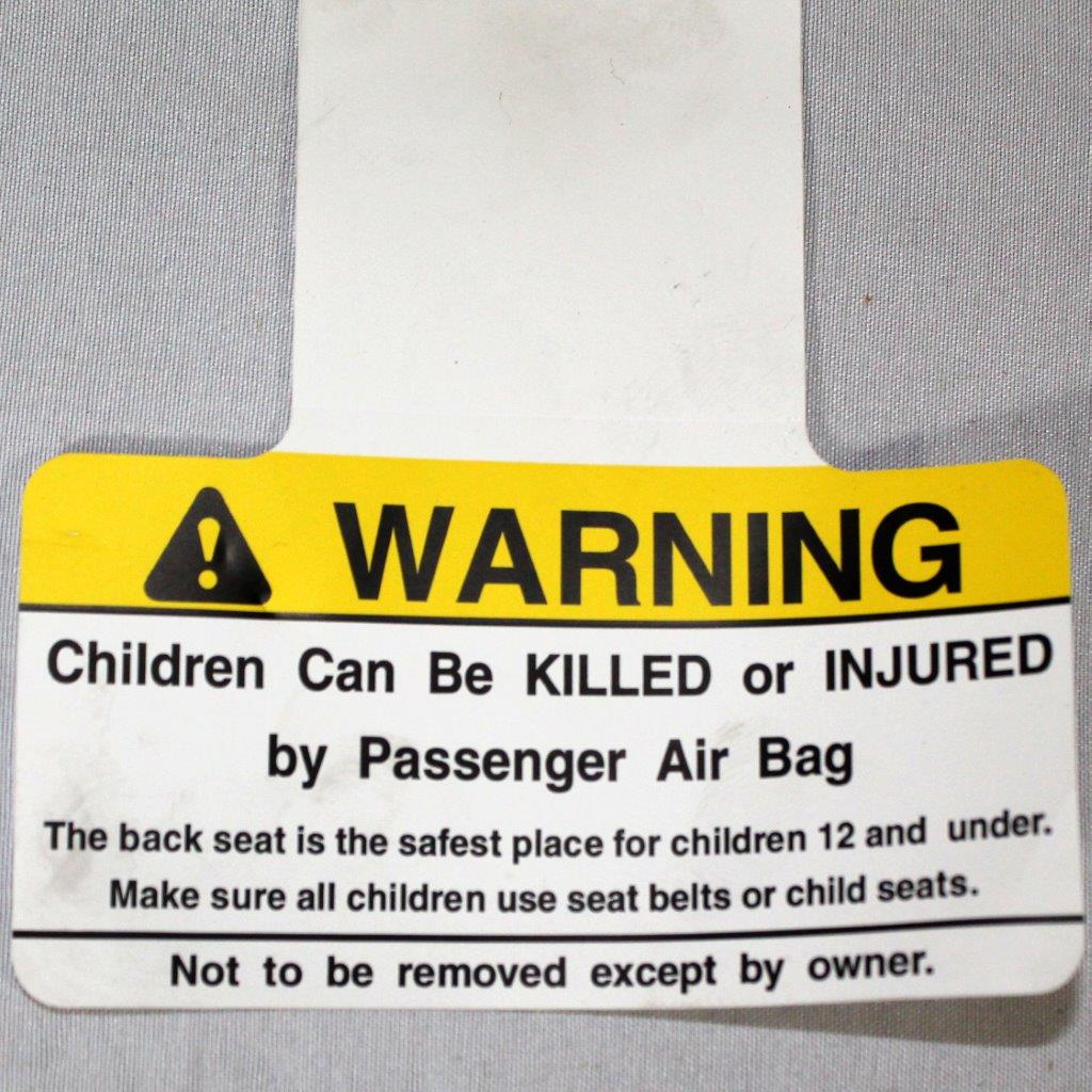 Mitsubishi MR381707 Air Bag Label 1995-2007 Lancer, Outlander, Montero ...