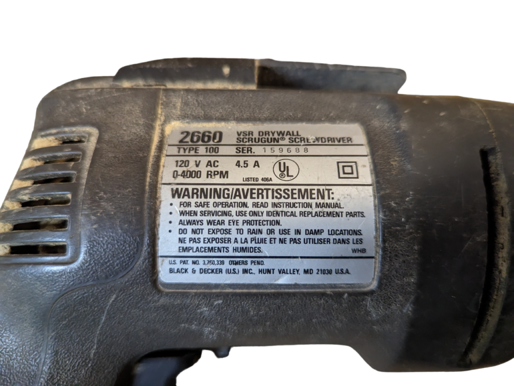 Black & Decker Industrial 2660 VSR Type 100 Variabel Speed Drywall ...