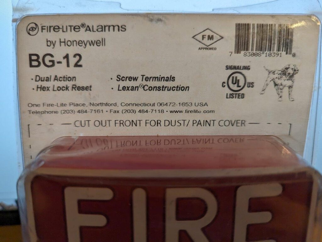 Honeywell BG-12 Series Fire Alarm Pull Station UPC | Chicago HVAC tools ...