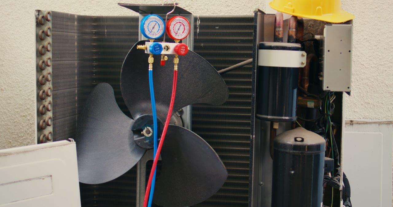 manifold meters used for checking air conditioner refrigerant in need ...